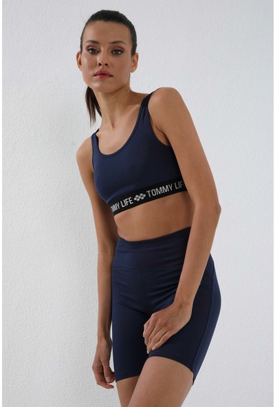 Tommy Life Indigo Kadın Yüksek Bel Toparlayıcı Kısa Biker Tayt - 91007 Tommy Life Indigo Kadın Yüksek Bel Toparlayıcı Kısa Biker Tayt - 91007
