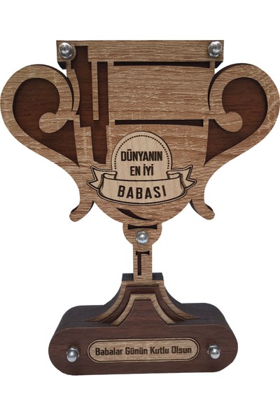Asr Babalar Günü Hediye Özel Tasarım Ahşap Kupa Dünyanın En Iyi Babası