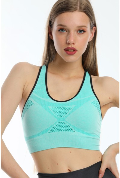 Mint 21 Sırt Detaylı Mint Dikişsiz Spor Sütyeni