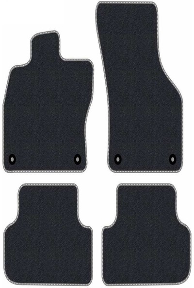 Tegin Volkswagen Passat B8 2015 ve Sonrası Uyumlu Siyah Halı Gri Kenar Paspas