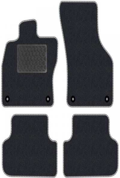 Tegin Peugeot 3008 2017 ve Sonrası Siyah Halı Gri Kenar Petek Topuk Halı Paspas