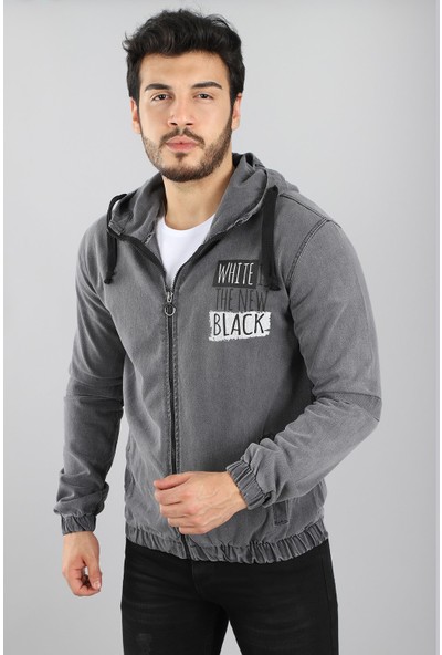 Arlin Erkek Polo Yaka Fermuarlı Kol Etek Ucu Lastikli Grey Ceket Arlin Erkek Polo Yaka Fermuarlı Kol Etek Ucu Lastikli Grey Ceket