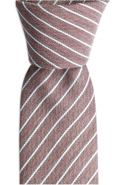 1001 Kravat Açık Kahve Renkli 6 cm Genişliğinde Pamuk Kravat