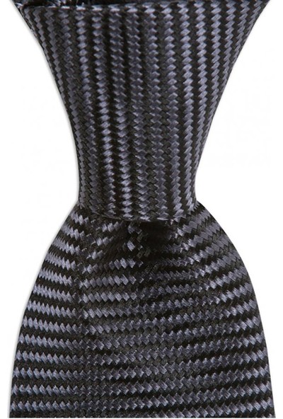 1001 Kravat Koyu Gri Renkli 7,5 cm Genişliğinde Ipek Kravat