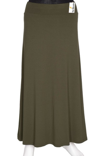 Dule Kadın Aymoli Penye Kloş Haki Etek Dule Kadın Aymoli Penye Kloş Haki Etek