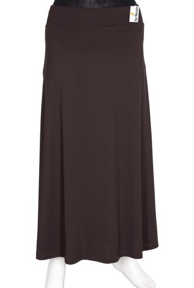 Dule Kadın Aymoli Penye Kloş Kahverengi Etek