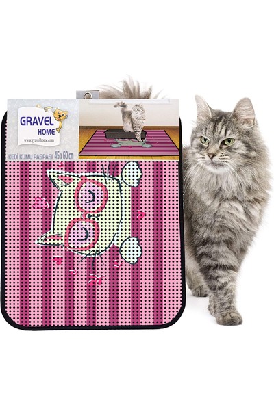 Gravel Kedi Kumu Paspası Elekli Yeni Sezon 45 x 60 cm