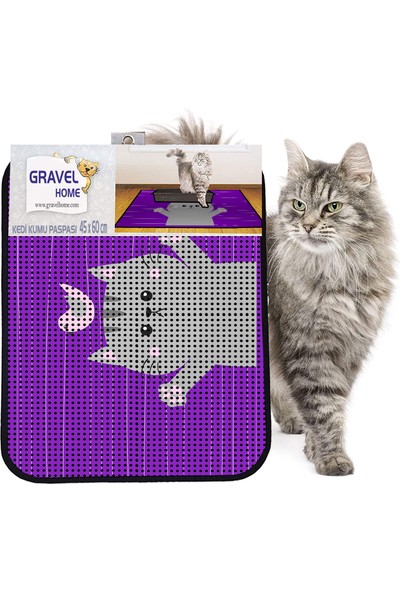 Gravel Kedi Kumu Paspası Elekli Yeni Sezon 45 x 60 cm