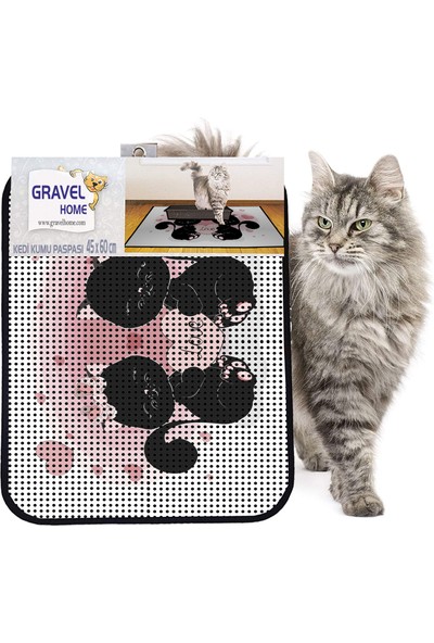 Gravel Kedi Kumu Paspası Elekli Yeni Sezon 45 x 60 cm