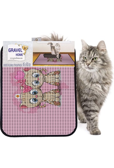Gravel Kedi Kumu Paspası Elekli Yeni Sezon 45 x 60 cm