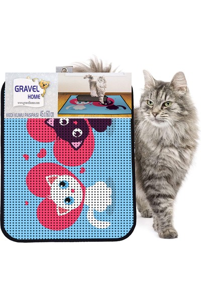 Gravel Kedi Kumu Paspası Elekli Yeni Sezon 45 x 60 cm