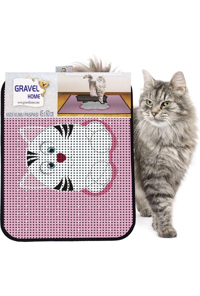 Gravel Kedi Kumu Paspası Elekli Yeni Sezon 45 x 60 cm