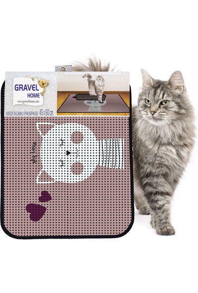 Gravel Kedi Kumu Paspası Elekli Yeni Sezon 45 x 60 cm