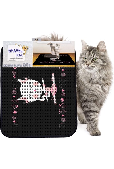 Gravel Kedi Kumu Paspası Elekli Yeni Sezon 45 x 60 cm