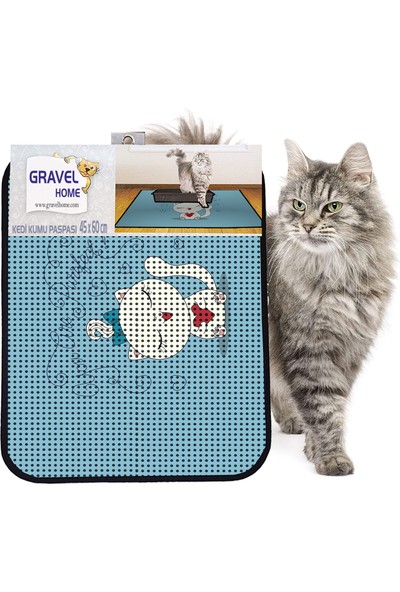 Gravel Kedi Kumu Paspası Elekli Yeni Sezon 45 x 60 cm