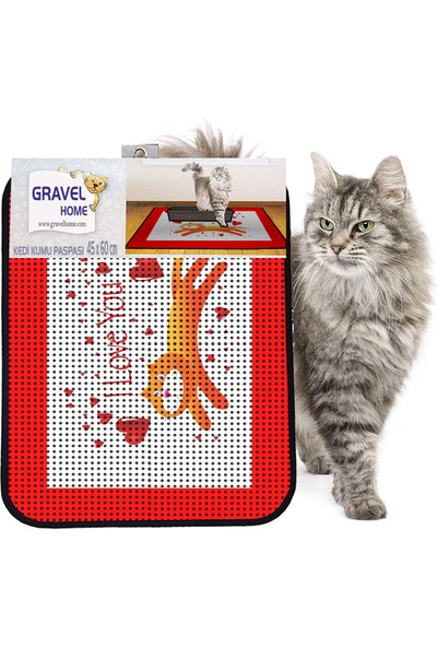 Gravel Kedi Kumu Paspası Elekli Yeni Sezon 45 x 60 cm