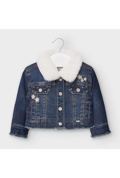 Igor Kız Bebek Yaka Kürklü Denim Ceket Igor Kız Bebek Yaka Kürklü Denim Ceket
