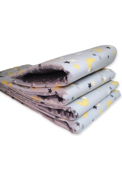 Bebek Özel Bebek Çocuk Beşik Kenar Koruma (4 Parça) Gri Zemin Sarı Hilal ve Yıldızlı Bebek Özel Bebek Çocuk Beşik Kenar Koruma (4 Parça) Gri Zemin Sarı Hilal ve Yıldızlı