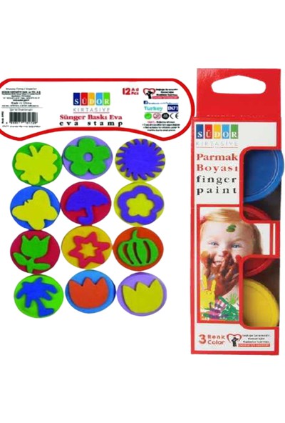 Südor Parmak Boyası 3'lü + Eva Baskı 12'li Südor Parmak Boyası 3'lü + Eva Baskı 12'li
