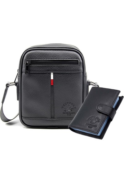 West Polo Paul Brand Erkek Siyah El Çantası ve Cüzdan Seti WPT7017-613