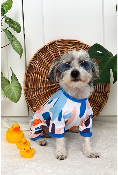 Pink Pati Köpek ve Kedi Kıyafeti Tulum Mavi-Beyaz-S Pink Pati Köpek ve Kedi Kıyafeti Tulum Mavi-Beyaz-S