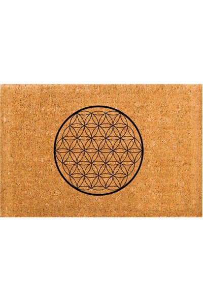 Fekarehome Yaşam Çiçeği Kutsal Geometri Desenli Paspas (45X80 Cm)