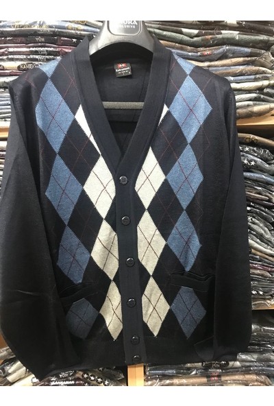 Erkek Baba Desenli Ince Triko Hırka