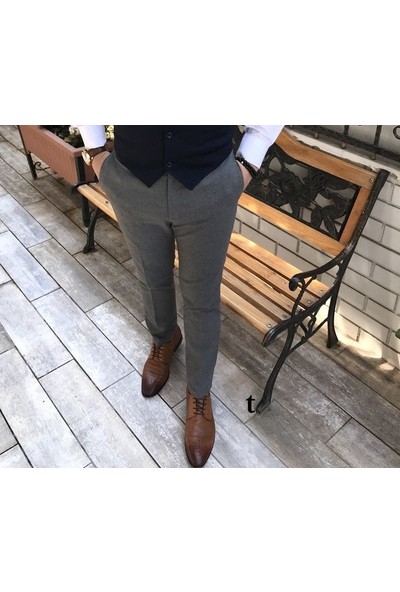 Erkek Slim Fit Klasik Kumaş Pantolon