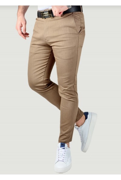 Mavimoure Erkek Slim Fit Keten Pantolon