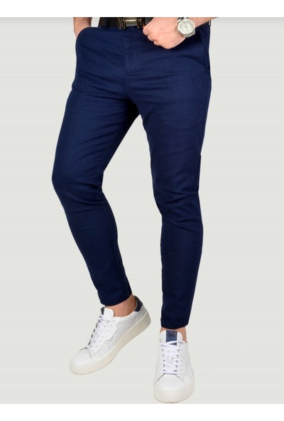Mavimoure Erkek Slim Fit Keten Pantolon