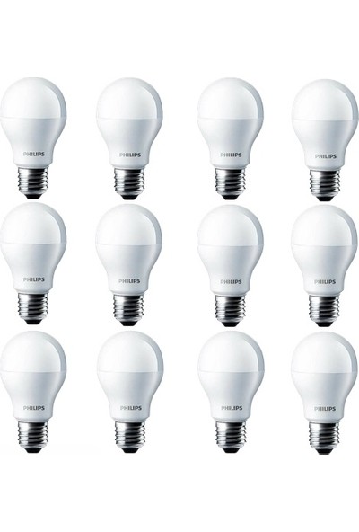 Philips 12 Adet 9W E27 LED Beyaz Işık 6500 Kelvin Philips 12 Adet 9W E27 LED Beyaz Işık 6500 Kelvin