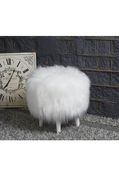 Kiremit Avm Beyaz Puf Peluş Plastik Ayak Odalara Uygun Şık Görünüm Dekoratif Uzun Tüylü Kiremit Avm Beyaz Puf Peluş Plastik Ayak Odalara Uygun Şık Görünüm Dekoratif Uzun Tüylü