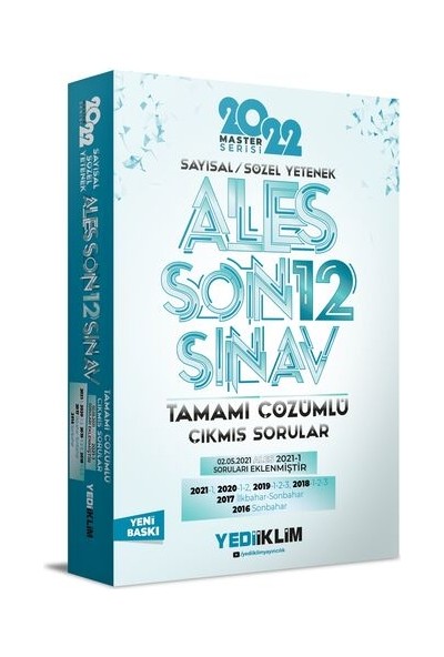 Yediiklim Yayınları ALES 2022 Sayısal-Sözel Yetenek Tamamı Çözümlü Son 12 Sınav Çıkmış Sorular Yediiklim Yayınları ALES 2022 Sayısal-Sözel Yetenek Tamamı Çözümlü Son 12 Sınav Çıkmış Sorular