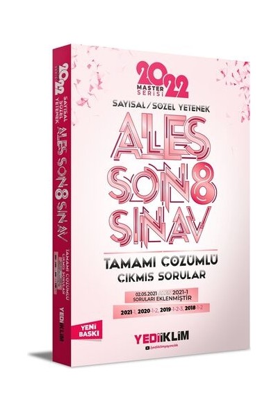 Yediiklim Yayınları ALES 2022 Sayısal-Sözel Yetenek Tamamı Çözümlü Son 8 Sınav Çıkmış Sorular Yediiklim Yayınları ALES 2022 Sayısal-Sözel Yetenek Tamamı Çözümlü Son 8 Sınav Çıkmış Sorular