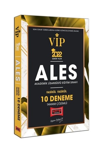 Yargı Yayınevi ALES 2022 VIP Tamamı Çözümlü Fasikül Fasikül 10 Deneme