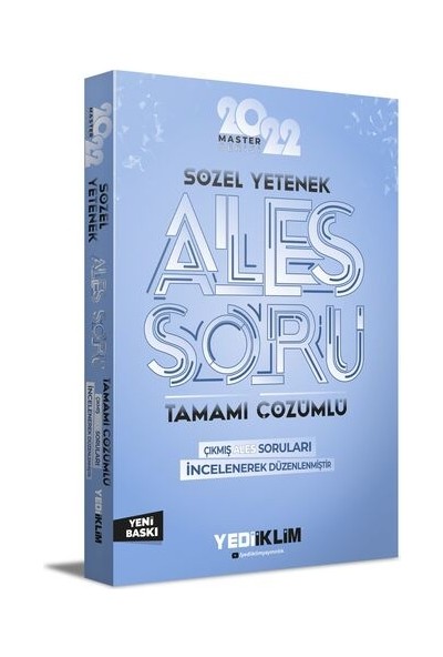 Yediiklim Yayınları ALES 2022 Master Serisi Sözel Yetenek Tamamı Çözümlü Soru Bankası Yediiklim Yayınları ALES 2022 Master Serisi Sözel Yetenek Tamamı Çözümlü Soru Bankası
