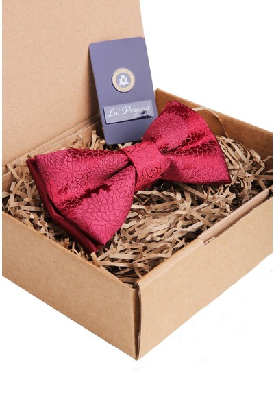 Kravatkolik Bordo Motif Desen Papyon P949