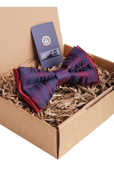 Kravatkolik Mürdüm - Bordo Motif Desen Papyon P913