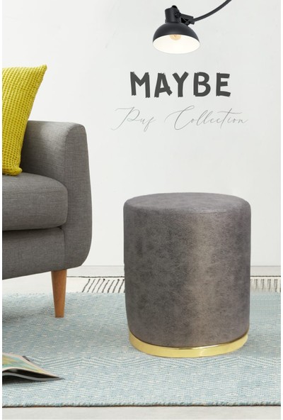 Zem Maybe Silinebilir Puf Grey Gold