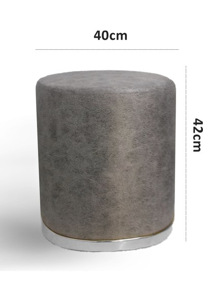 Zem Nora Silinebilir Puf - Grey Silver
