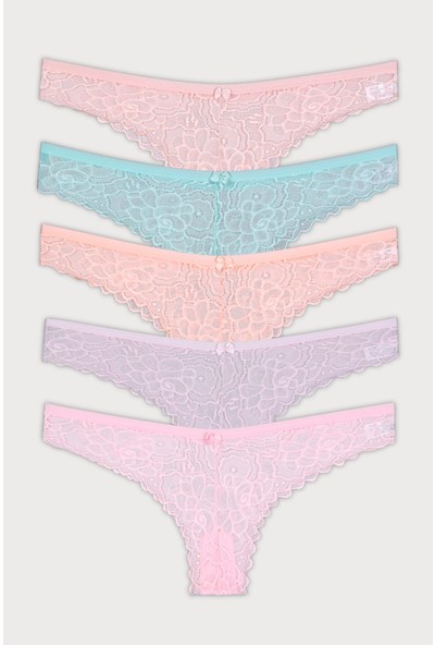 Nicoletta Somon Kadın Külot 5'li Paket Brazillian Dantel Nicoletta Somon Kadın Külot 5'li Paket Brazillian Dantel