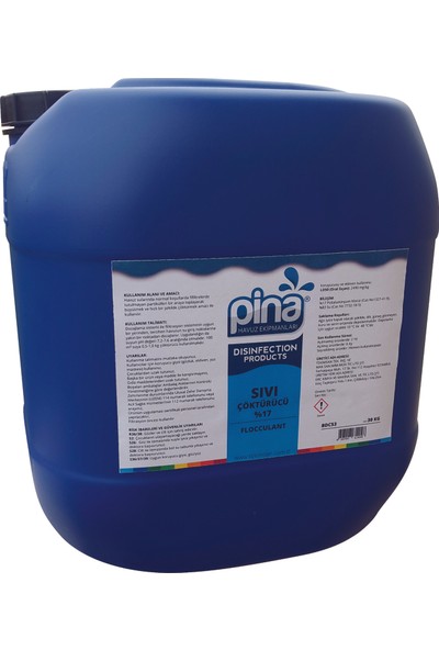 Pina Havuz Çöktürücü (20KG) Havuz Kimyasalı Pina Havuz Çöktürücü (20KG) Havuz Kimyasalı