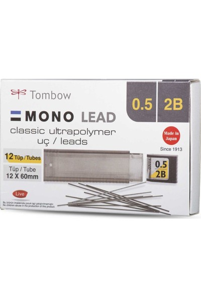 Tombow 2B Mono Lead 0.5 mm Min Uç 12'li Kutu Tombow 2B Mono Lead 0.5 mm Min Uç 12'li Kutu