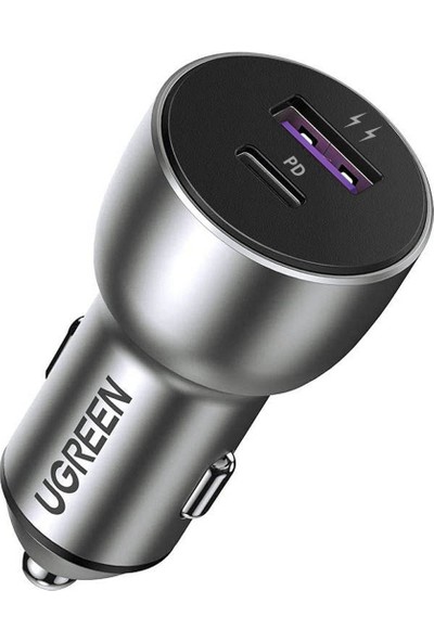Ugreen Alüminyum 42.5W Pd Qc 3.0 Çift Çıkışlı Hızlı Araç Şarj Cihazı Ugreen Alüminyum 42.5W Pd Qc 3.0 Çift Çıkışlı Hızlı Araç Şarj Cihazı