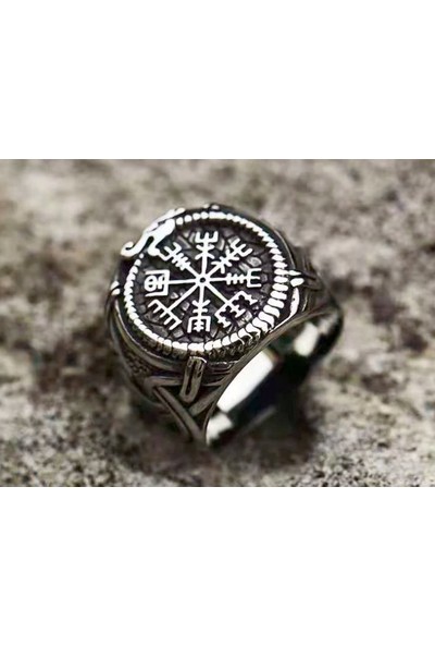 Daisy By Daisy Çelik Vegvisir Viking Yüzük Gümüş Renk