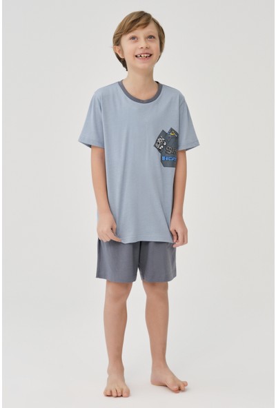 Dagi Mavi Pamuklu Şort Takımı