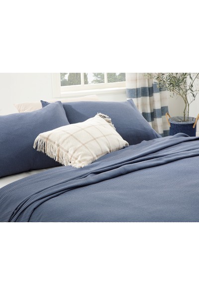 English Home Cool Stripe Soft Touch Tek Kişilik Pike Seti 150X220 cm Lacivert English Home Cool Stripe Soft Touch Tek Kişilik Pike Seti 150X220 cm Lacivert