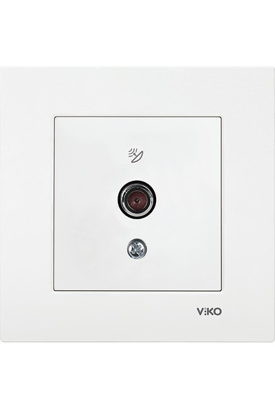 Viko Karre Beyaz Uydu Prizi F Konnektörlü Geçişli Çerçeve Dahil