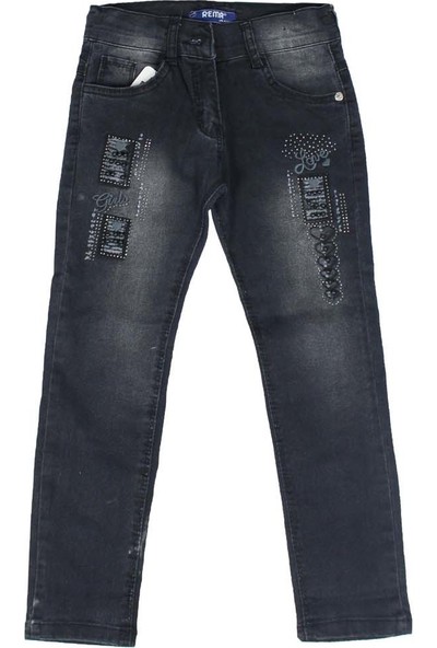 Rema Kız Çocuk Likralı Kot Pantolon/siyah/5 Yaş
