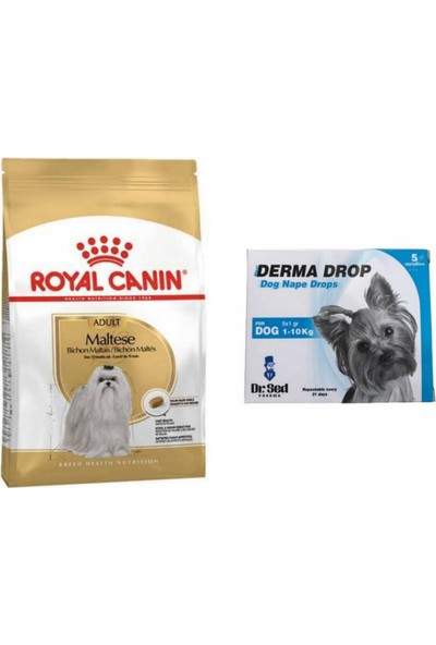 Royal Canin Maltese Terrier Yetişkin Köpek Maması 1,5 kg + Derma Drop 5*1 ml